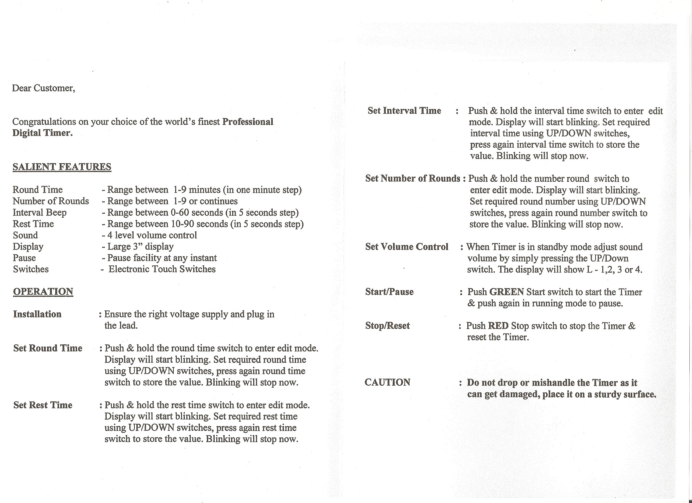 NICOPIASPORT - Booster Timer Pro Digital