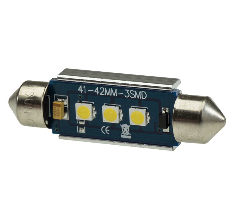 Spollampa/festoon Canbus 42 mm 3xSMD 12-18V - Vool.se