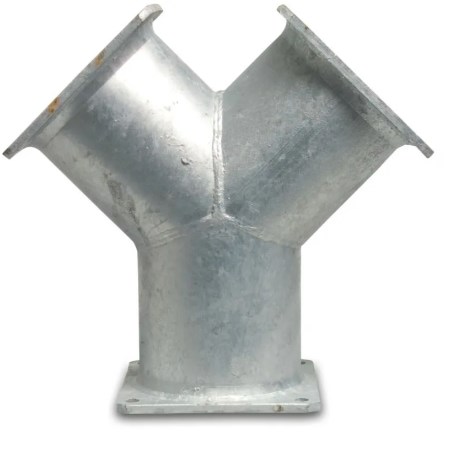 Bauer coupling Y-joint 45° steel galvanized 6" square flange ...