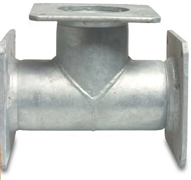 Bauer coupling T-coupling 90° steel galvanized 5" square flange ...