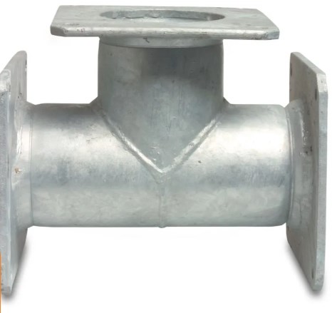 Bauer coupling T-coupling 90° steel galvanized 6" square flange ...