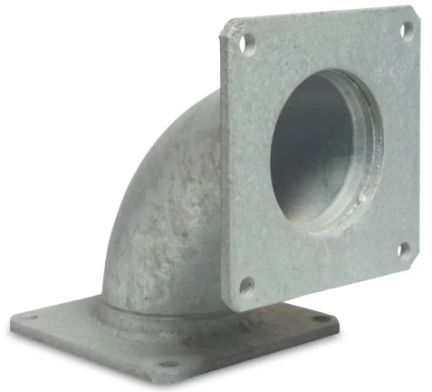 Bauer coupling Bend 90° steel galvanized 4" square flange - Wastewater ...