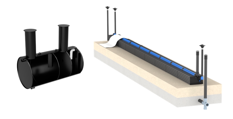 AC VRT 2400 package with biomodule and ground bed 18m2 - Wastewater Center