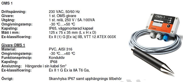 Labkotec OMS-1 warning device for light liquid separator - Wastewater Center