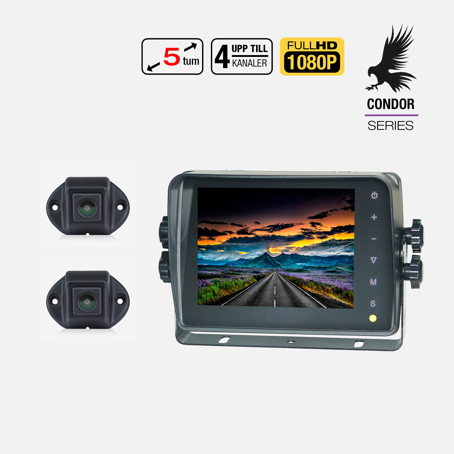 CONDOR 51M - 5 tums HD Monitor med Minikamera (170° FOV) | Supravision ...