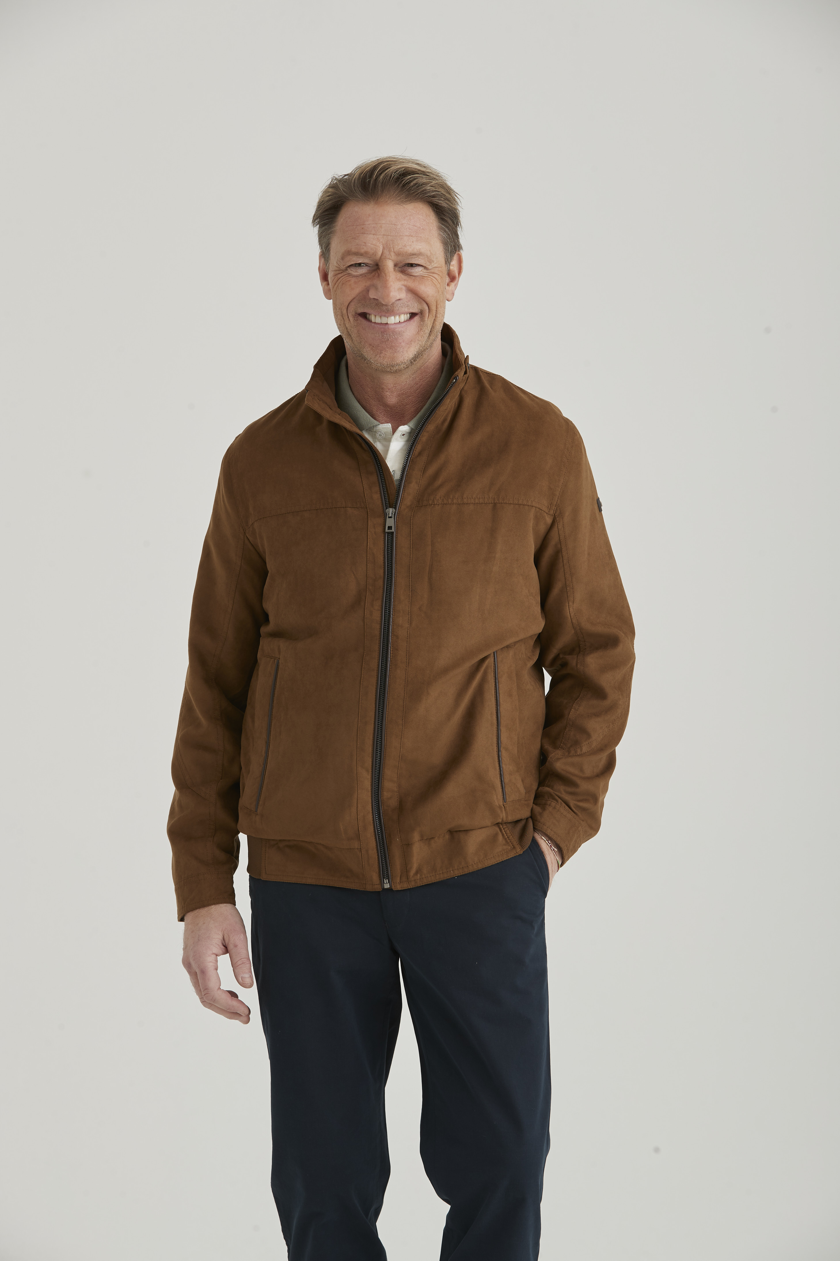 Jacka, brun Alcantara. från Peter Adams, - Nisses Herrmode