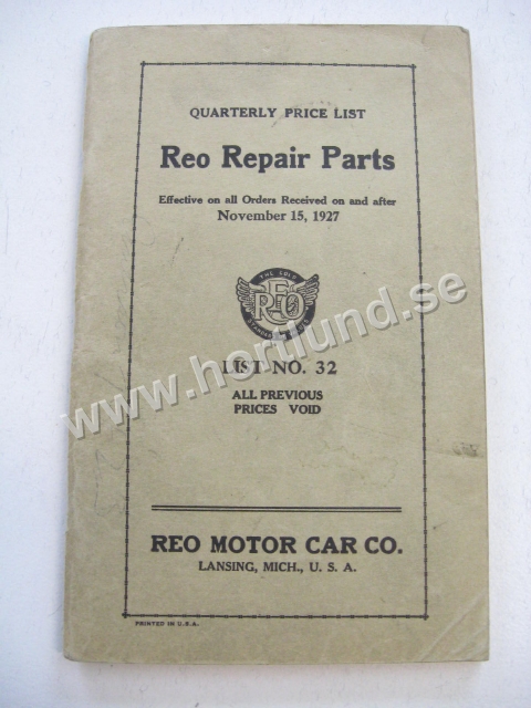 www.hortlund.se - 1927 REO Repair parts