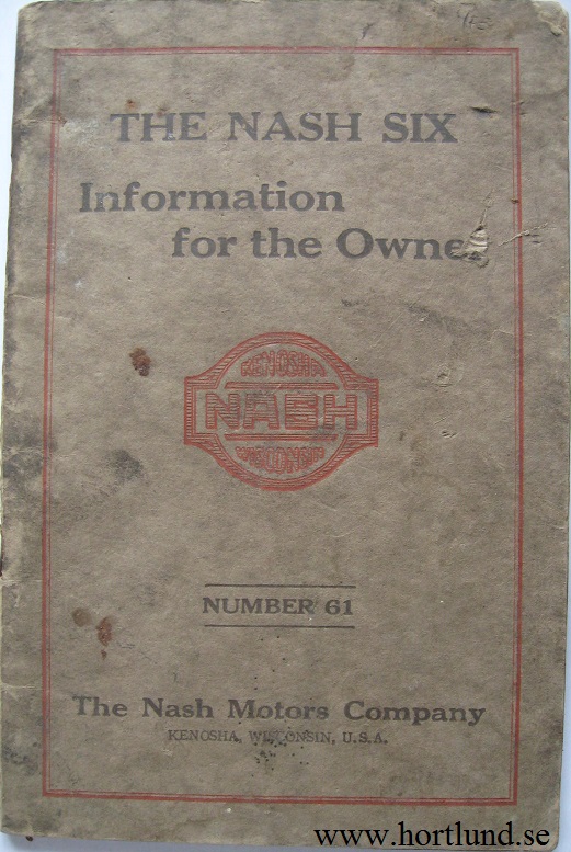 www.hortlund.se - 1923 Nash Six Information for the Owner