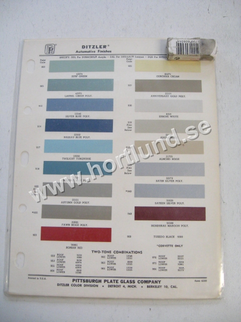 www.hortlund.se - 1962 Chevrolet Colors Ditzler