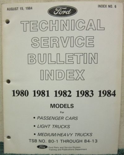 www.hortlund.se - 1980-1984 Ford Technical Service Bulletin Index