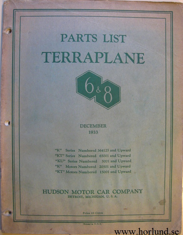 www.hortlund.se - 1933 Terraplane 6&8 Parts List