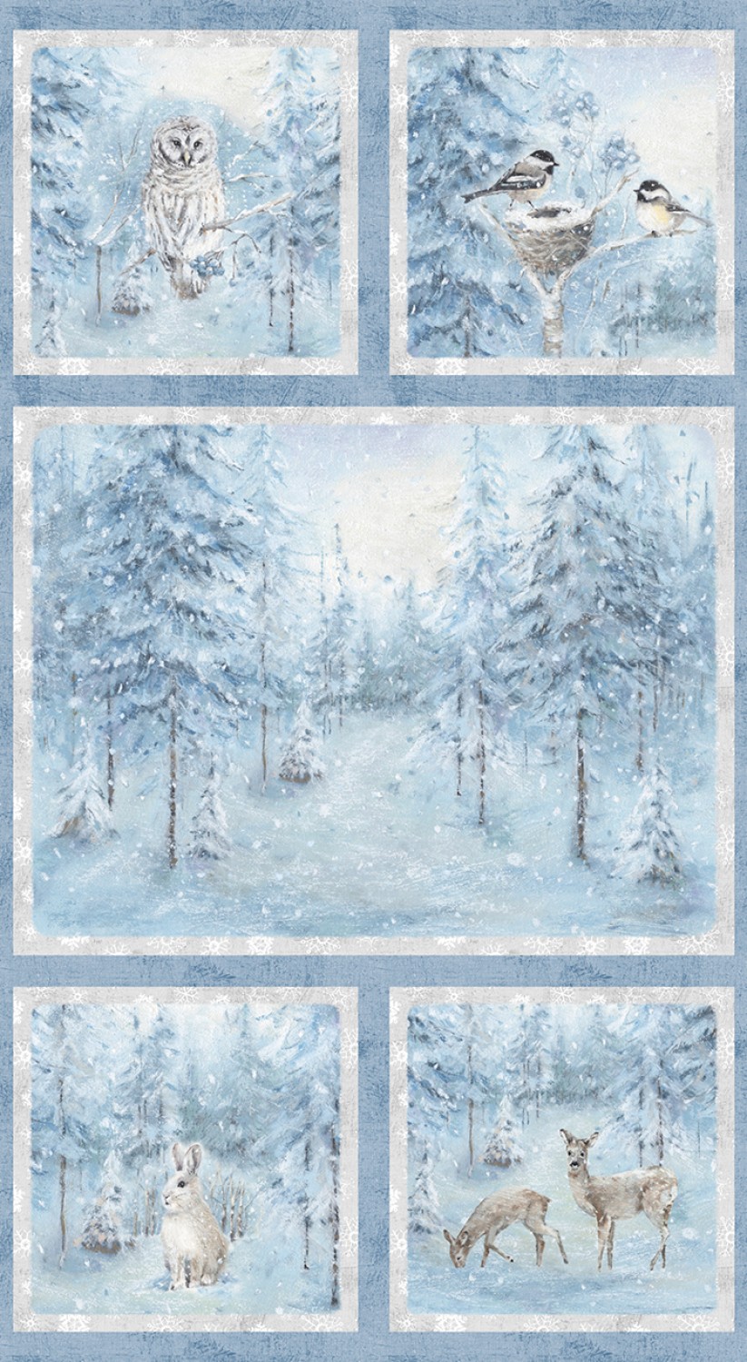 Quiltameva - Woodland Frost - Multi Woodland Frost Craft Panel 23½ in x ...