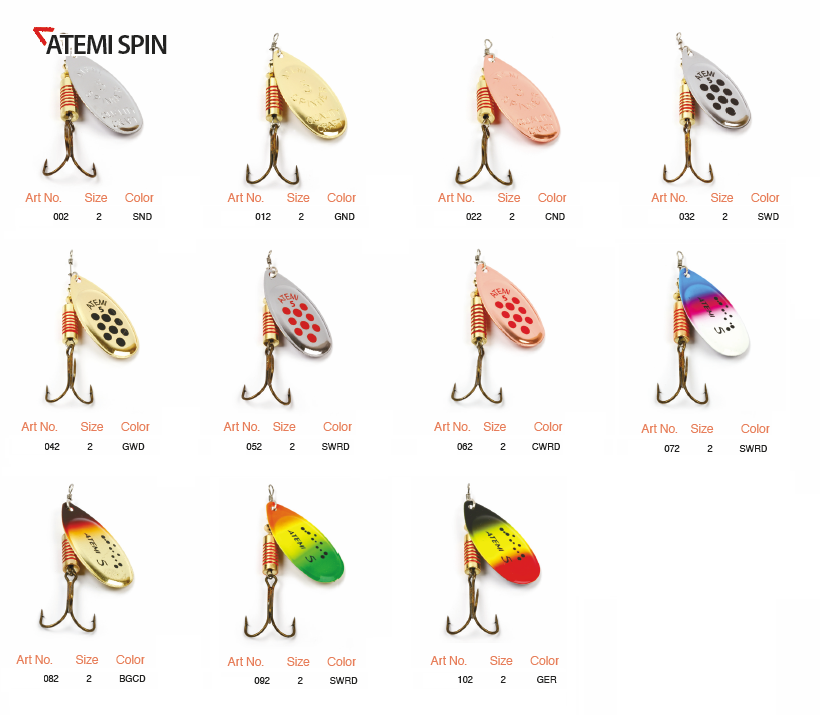 Atemi Spin Spinner 4,5g Size:2 - Svensk Fiskeshop