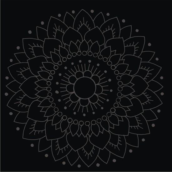 Kaakelitarra, Lotus Musta/musta 6 kpl - Kitsch.fi - lahjat ja sisustus