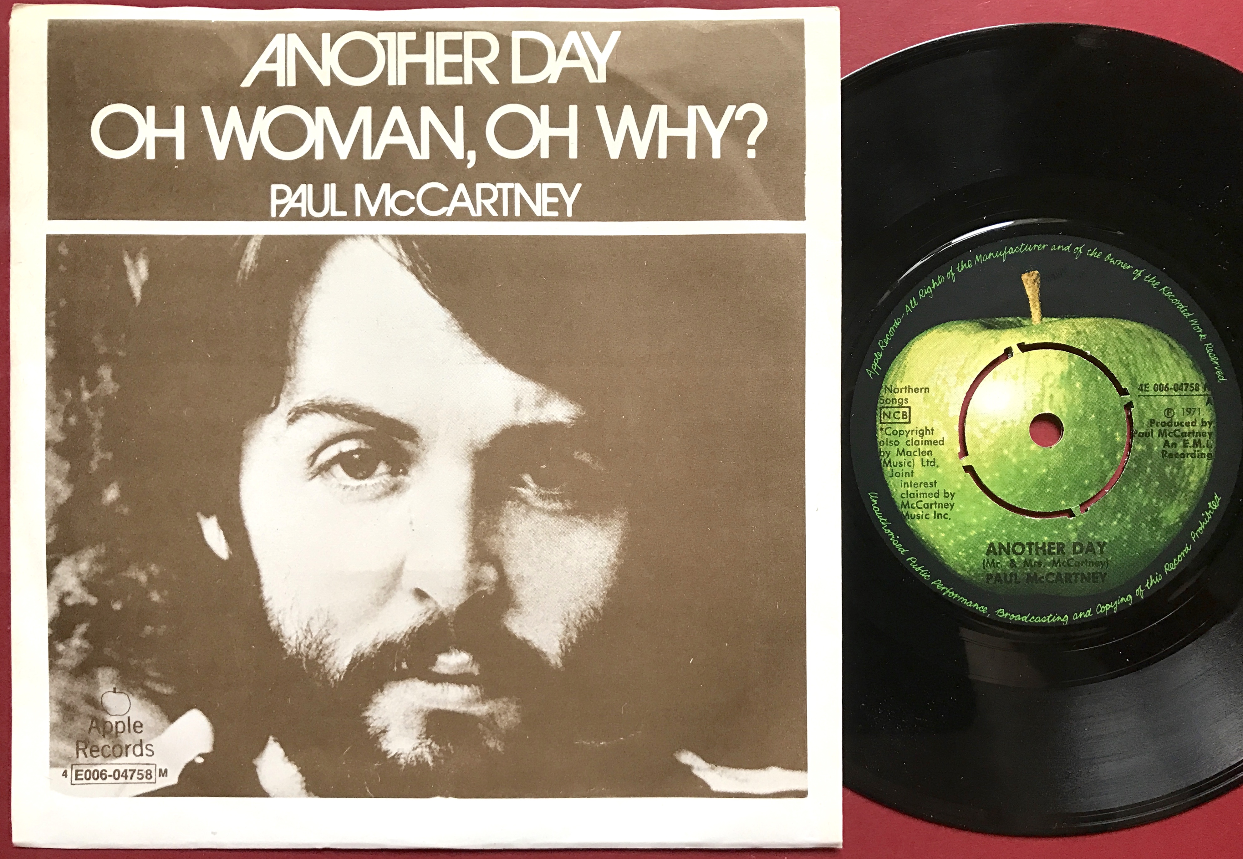 Nostalgipalatset - PAUL McCARTNEY - Another day 7" Swe PS 1971