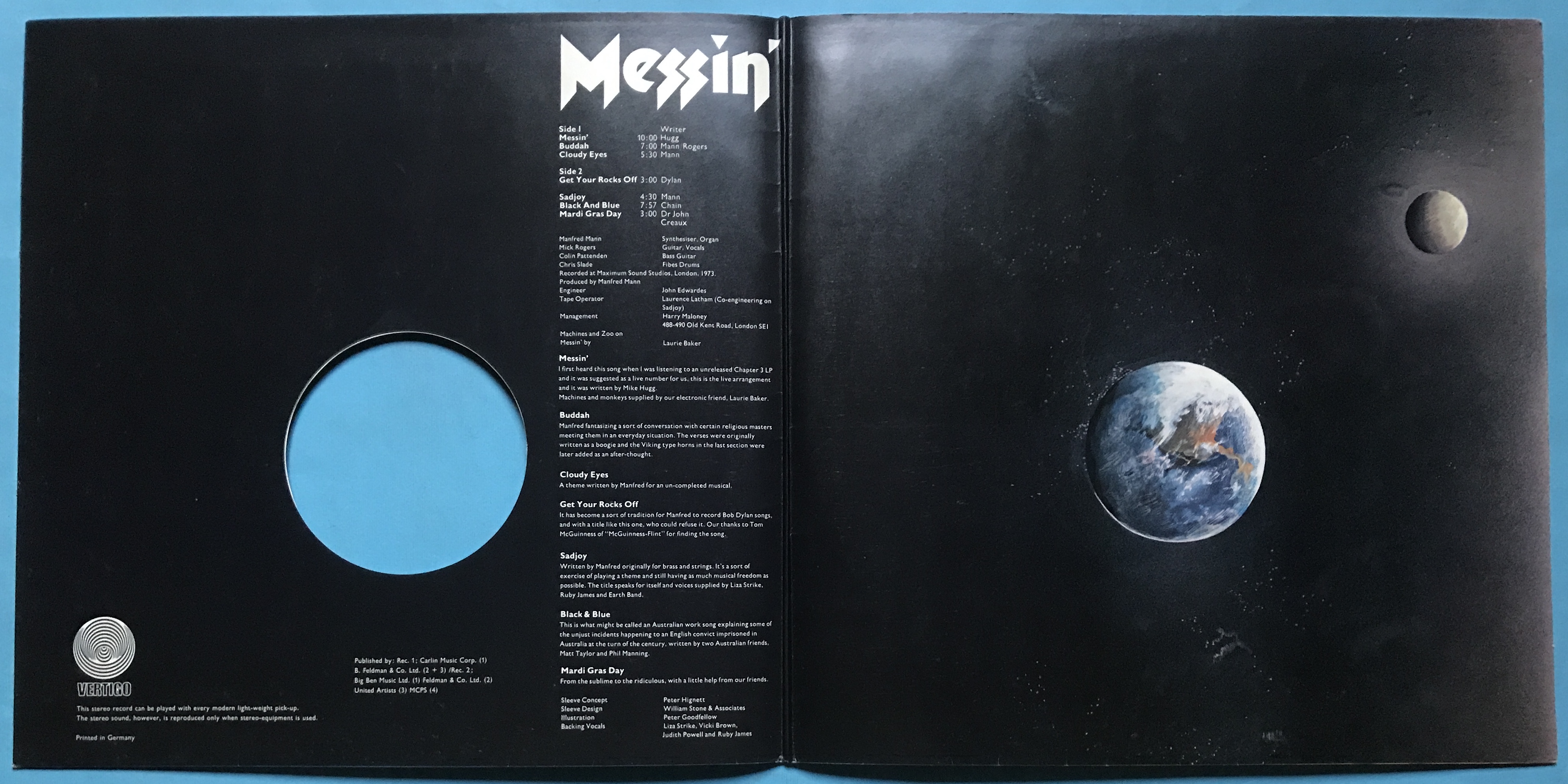 Nostalgipalatset - MANFRED MANN´S EARTH BAND - Messin Ger-orig VERTIGO ...