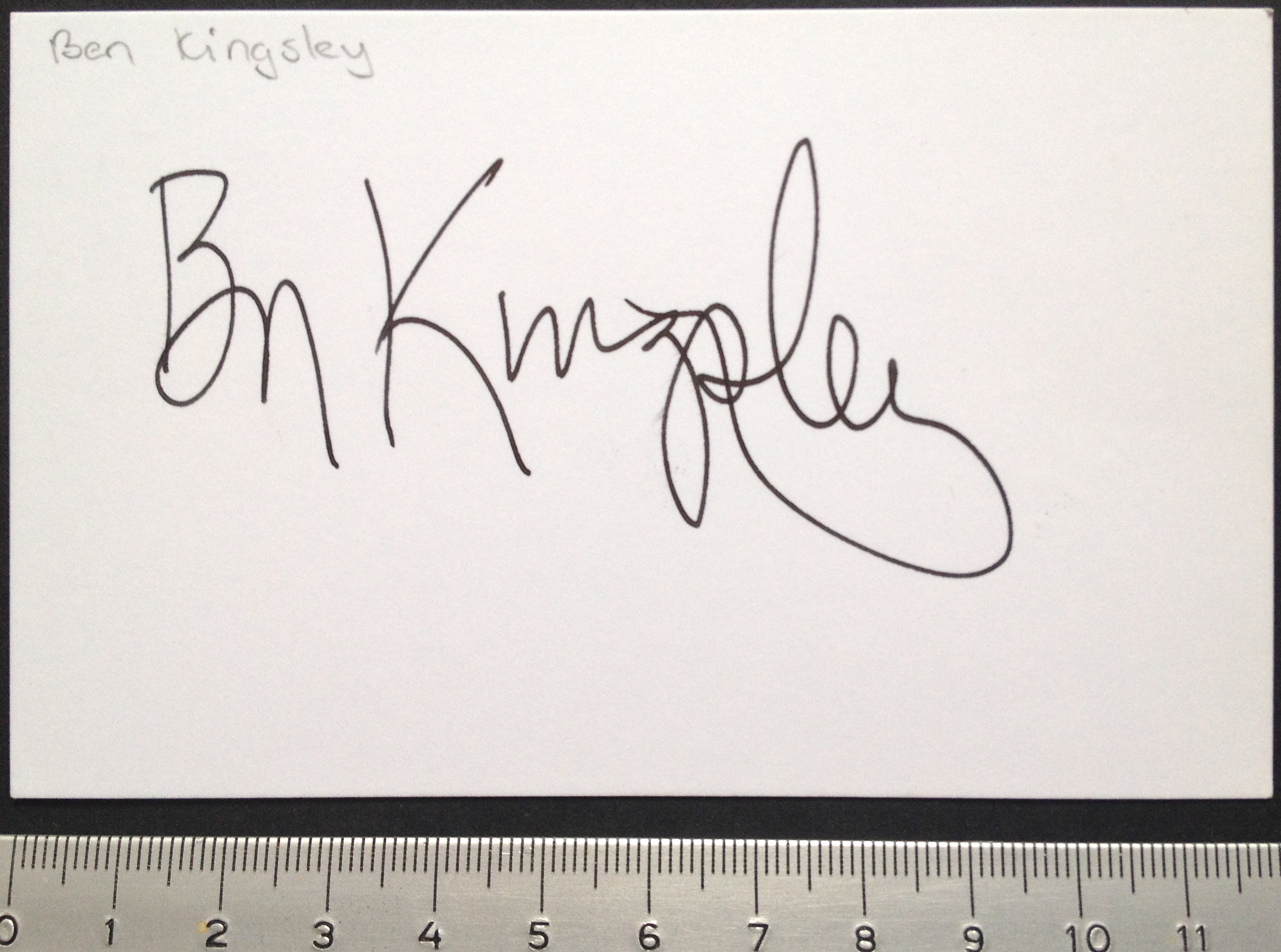Nostalgipalatset - BEN KINGSLEY - Real autograph on paper