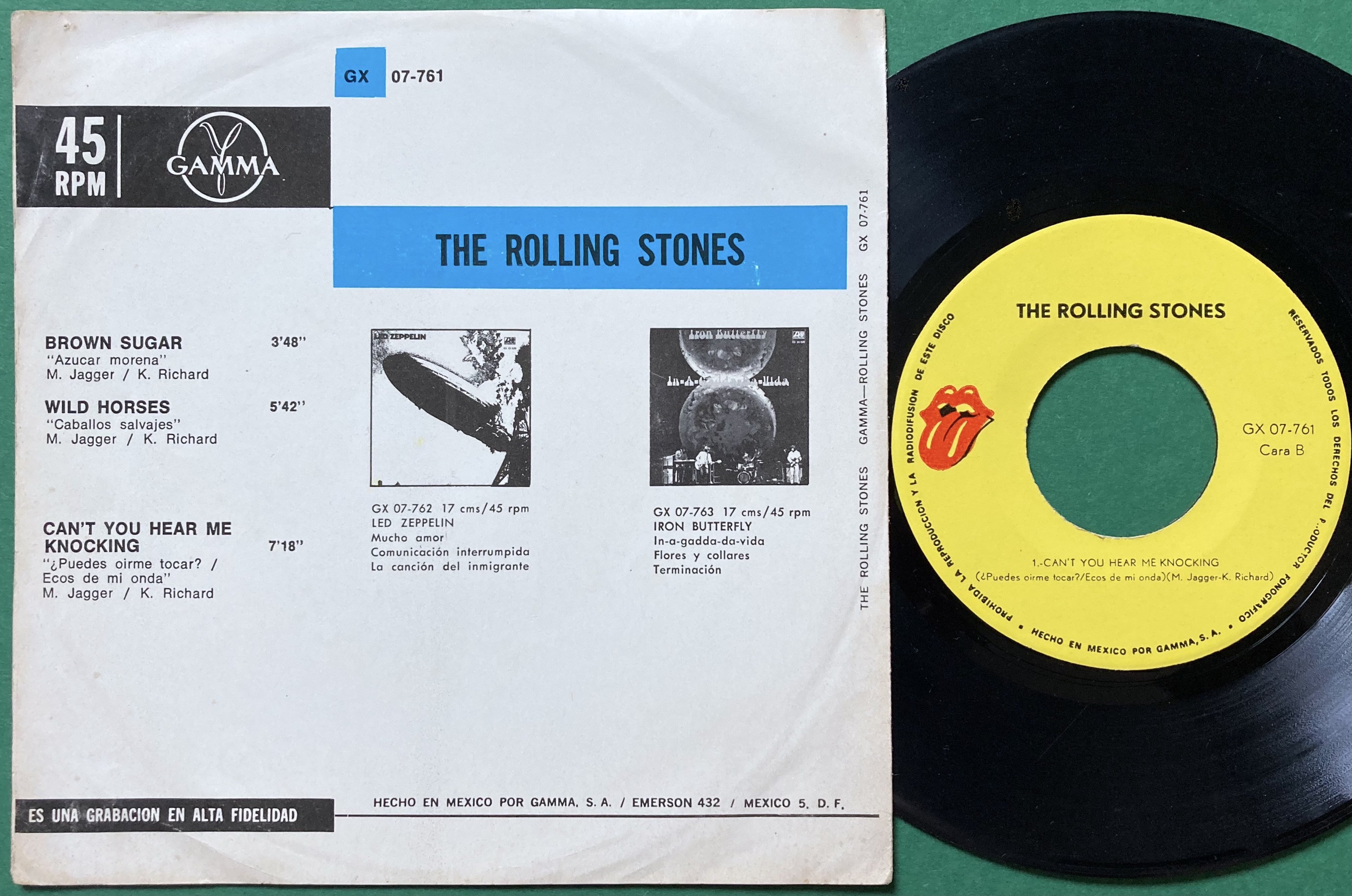 Nostalgipalatset - ROLLING STONES - Brown sugar + 2 Mexiko PS EP 1971 Nostalgipalatset - ROLLING STONES - Brown sugar + 2 Mexiko PS EP 1971