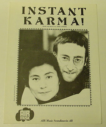 Nostalgipalatset - John Lennon / Yoko Ono - Instant Karma Sheet music 1970