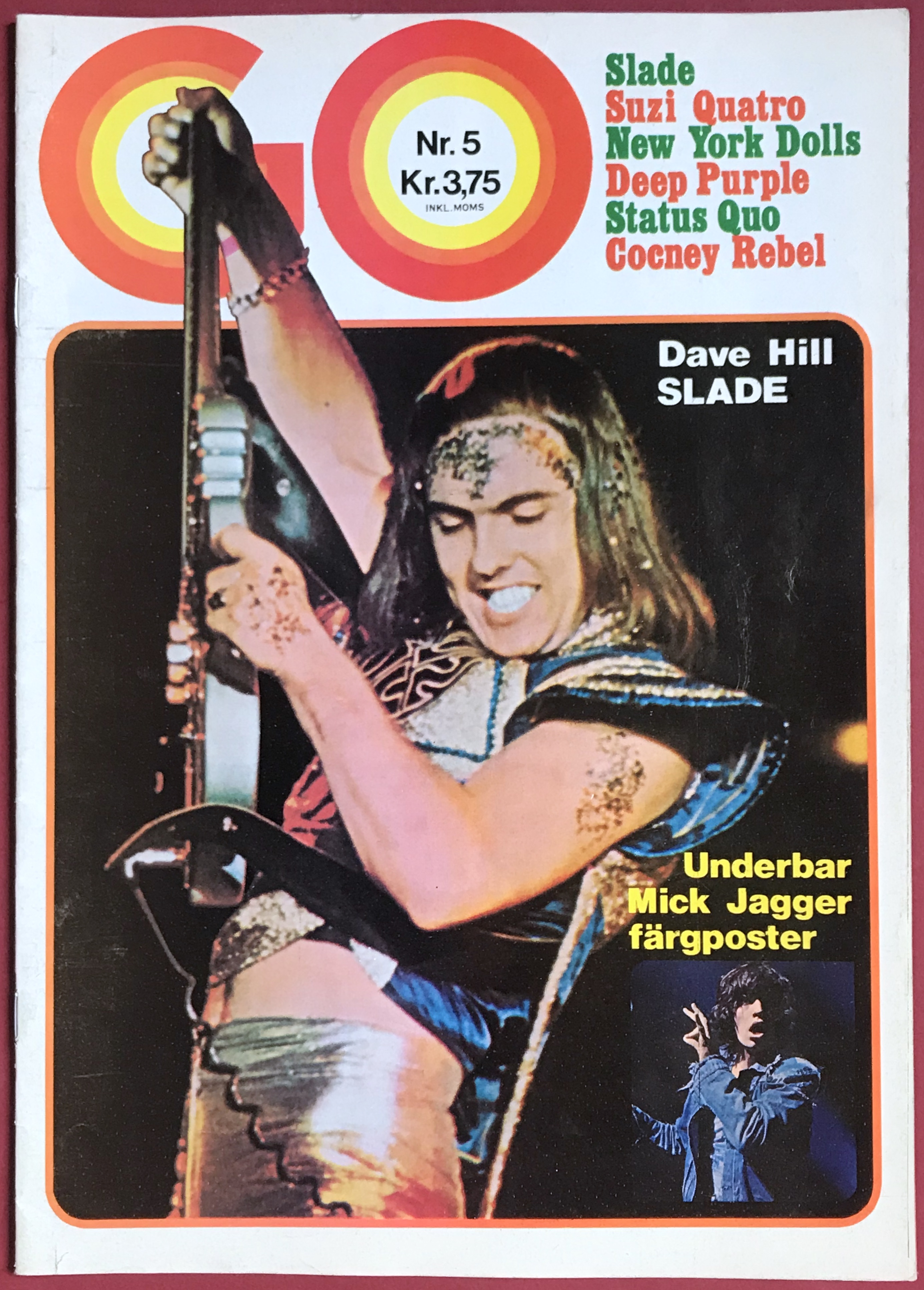 Nostalgipalatset - GO magazine - No 5 1974 SLADE / Dave Hill cover