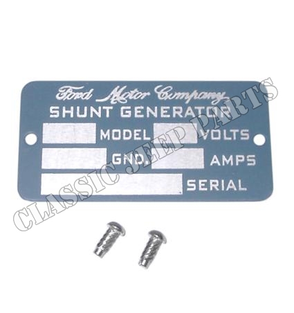 Dataplate generator with drive rivets FORD GPW