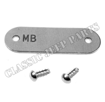 Data plate chassi with drive rivets WILLYS MB 1942-43