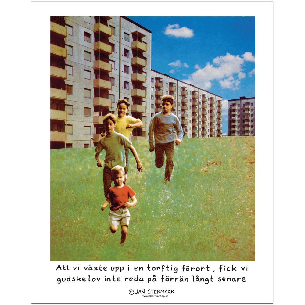 Poster Jan Stenmark "Förort" small 24x30 cm - Cherry on Top