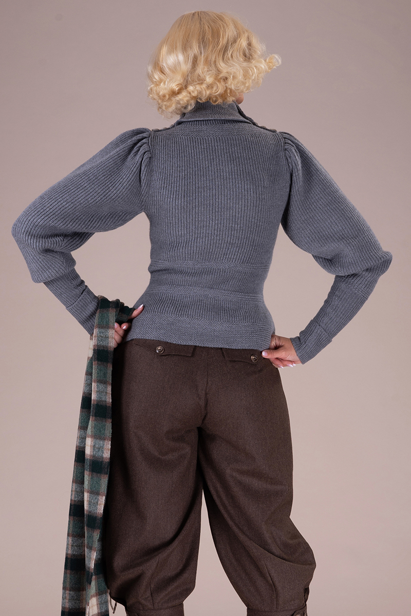 emmy design - The Edwardian Cycling Sweater. Gray melange