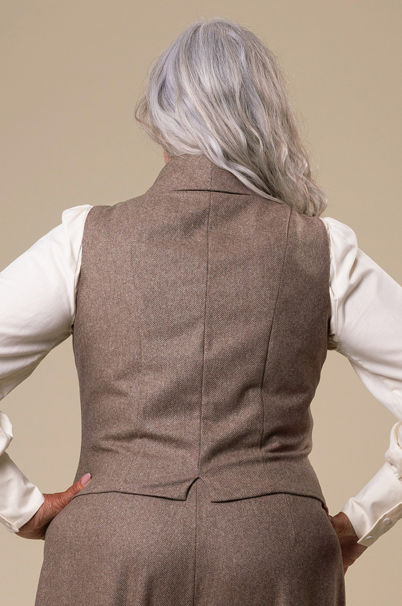 The Dapper Dame Waistcoat. Hazelnut twill - emmy design
