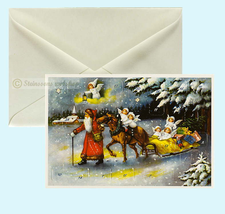 Retro Calendario de Adviento-tarjeta de doble, con sobres - Steinssons ...