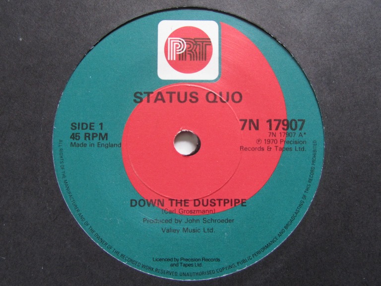 Status Quo Down the Dustpipe / Face Without a Soul 7" singel - doloresserier.se