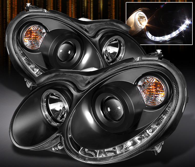 CKM Car Design - Clear headlights "Devil Eyes" 2pcs set Black