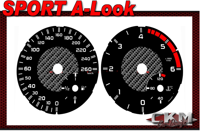 CKM Car Design - Cluster dials sport km/h 260km/h Diesel