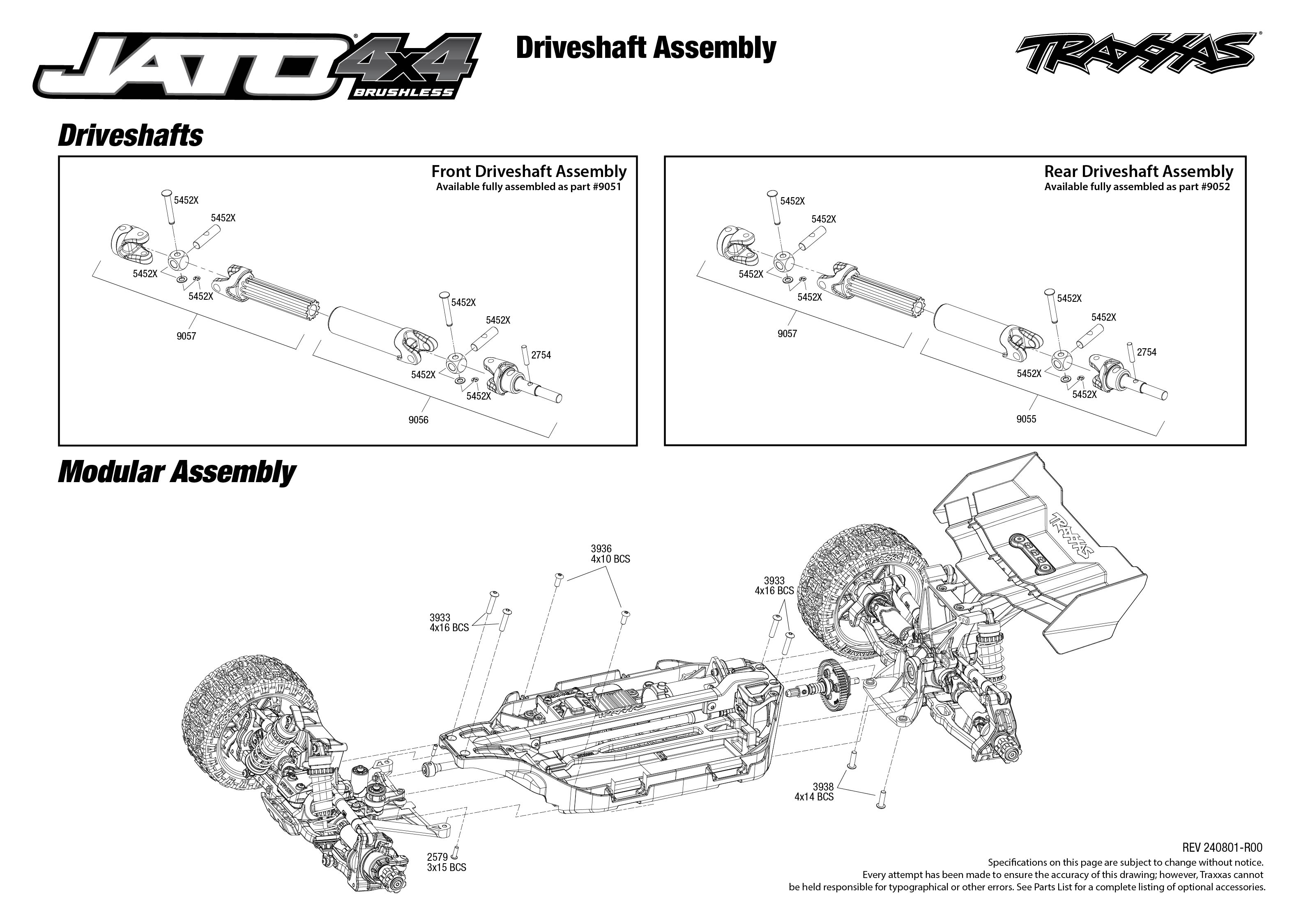 RC Sweden AB - Traxxas Jato 4x4 1/8 BL-2s EHD RTR Röd