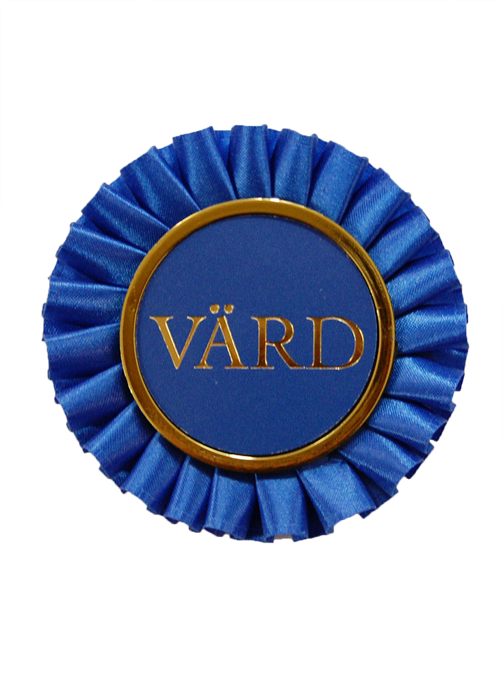 Monomak - Kampanjknapp med tryck och tygring/kokard