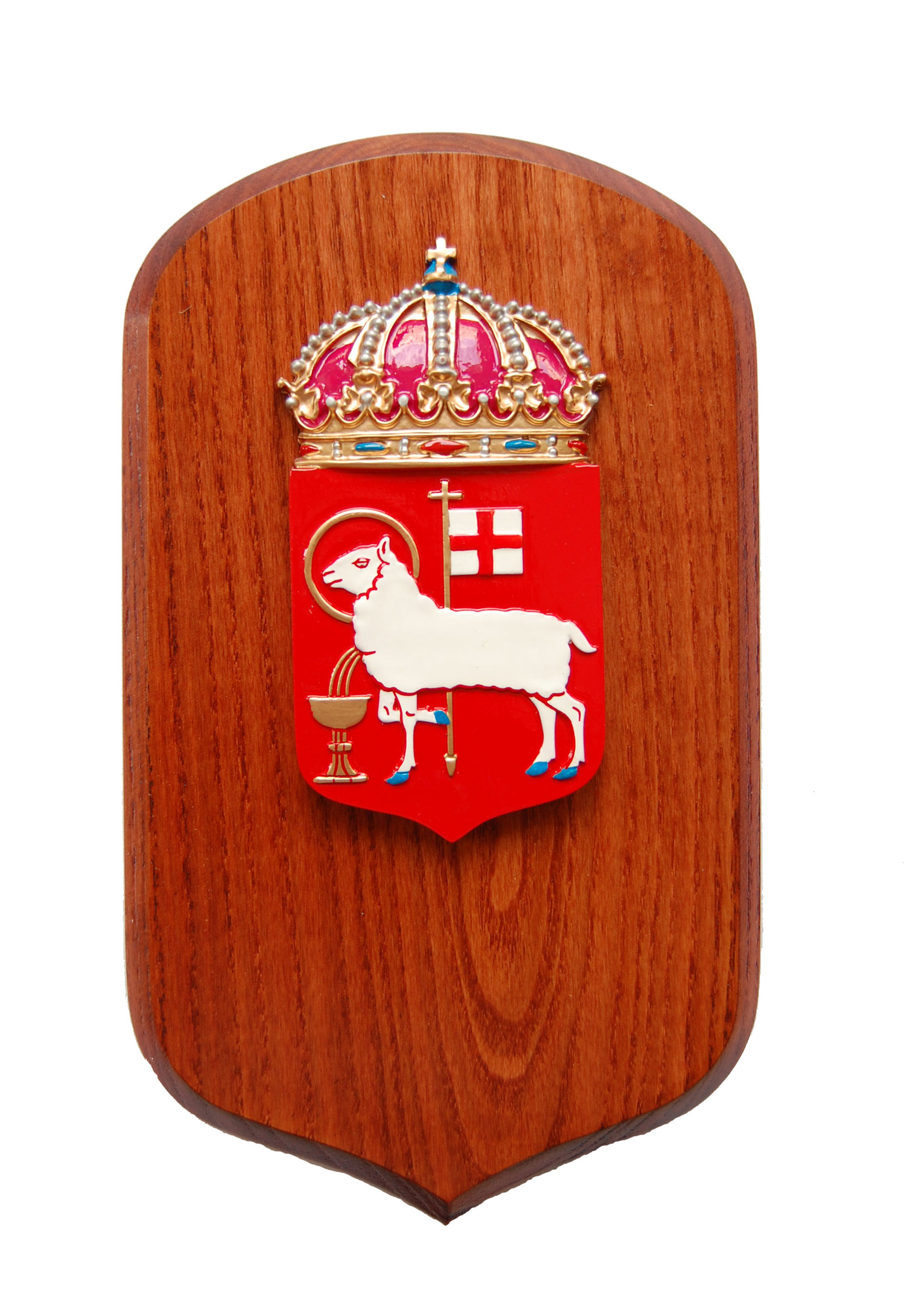 Coat of arms/shields, 3-dim, drop shaped 23 cm - Monomak since 1977