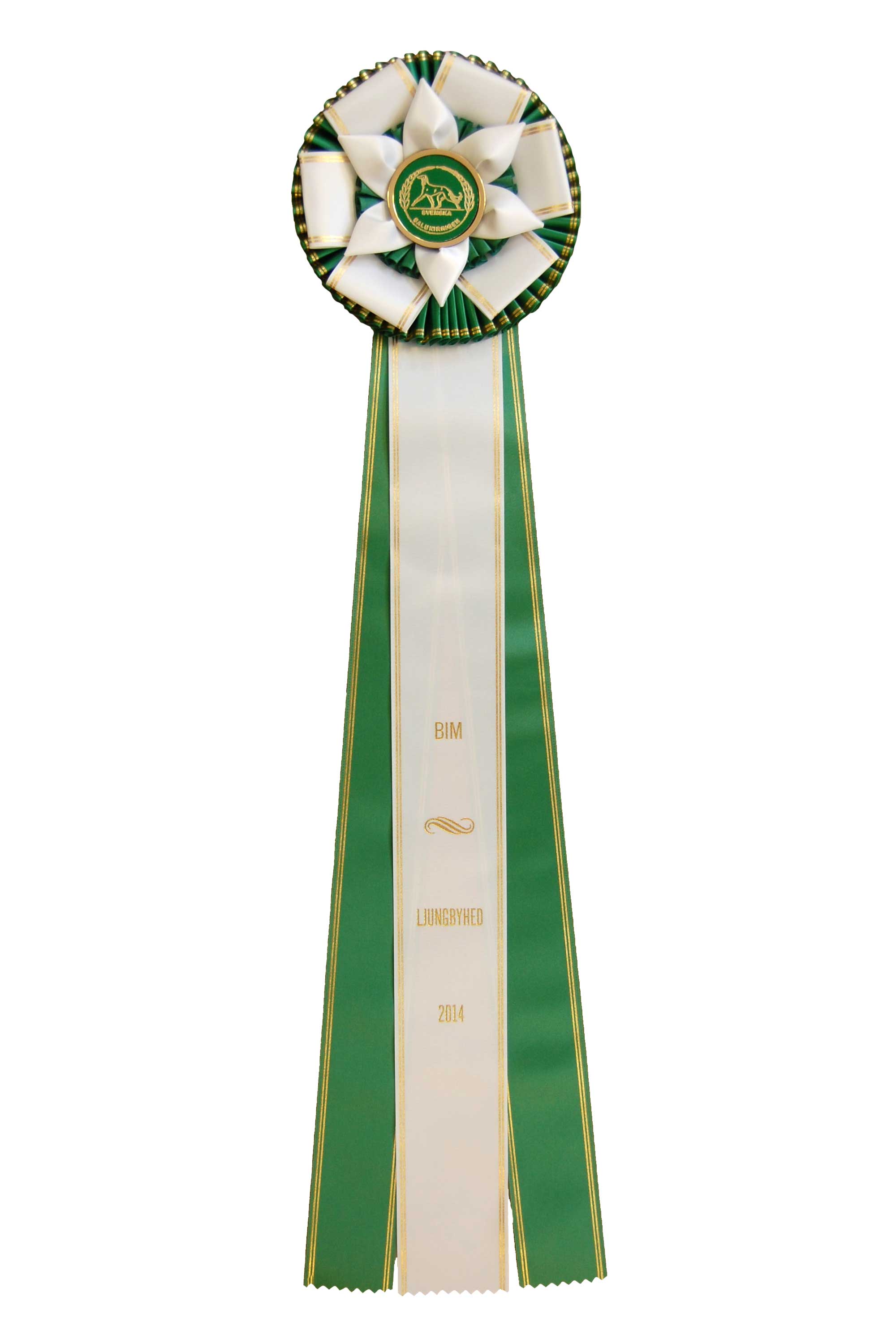 Monomak - 6284 - Rosette für Pferd, Hund, Veranstaltung mit Goldrand, 71 cm