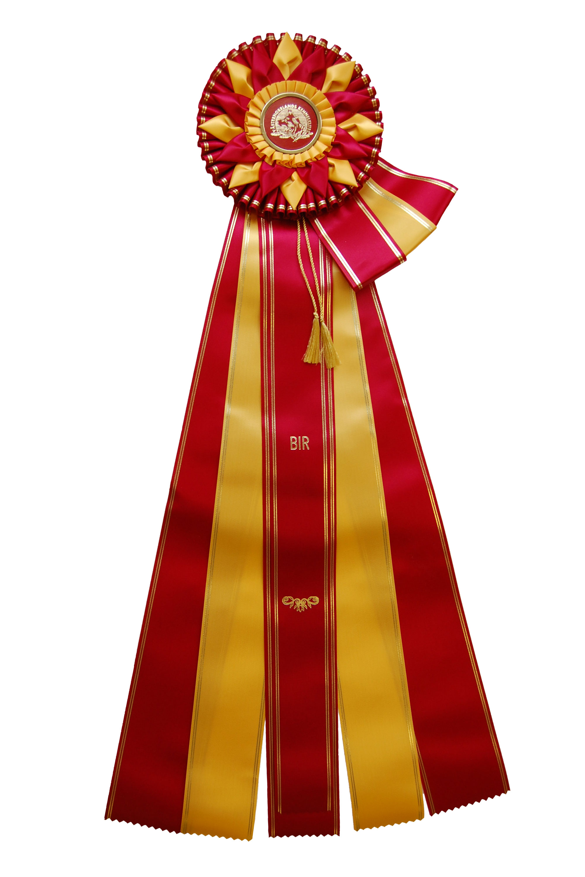 Rosett 2 kok, 2 stjärnor, 5 band m överliggande + sidoband och tofsar ...