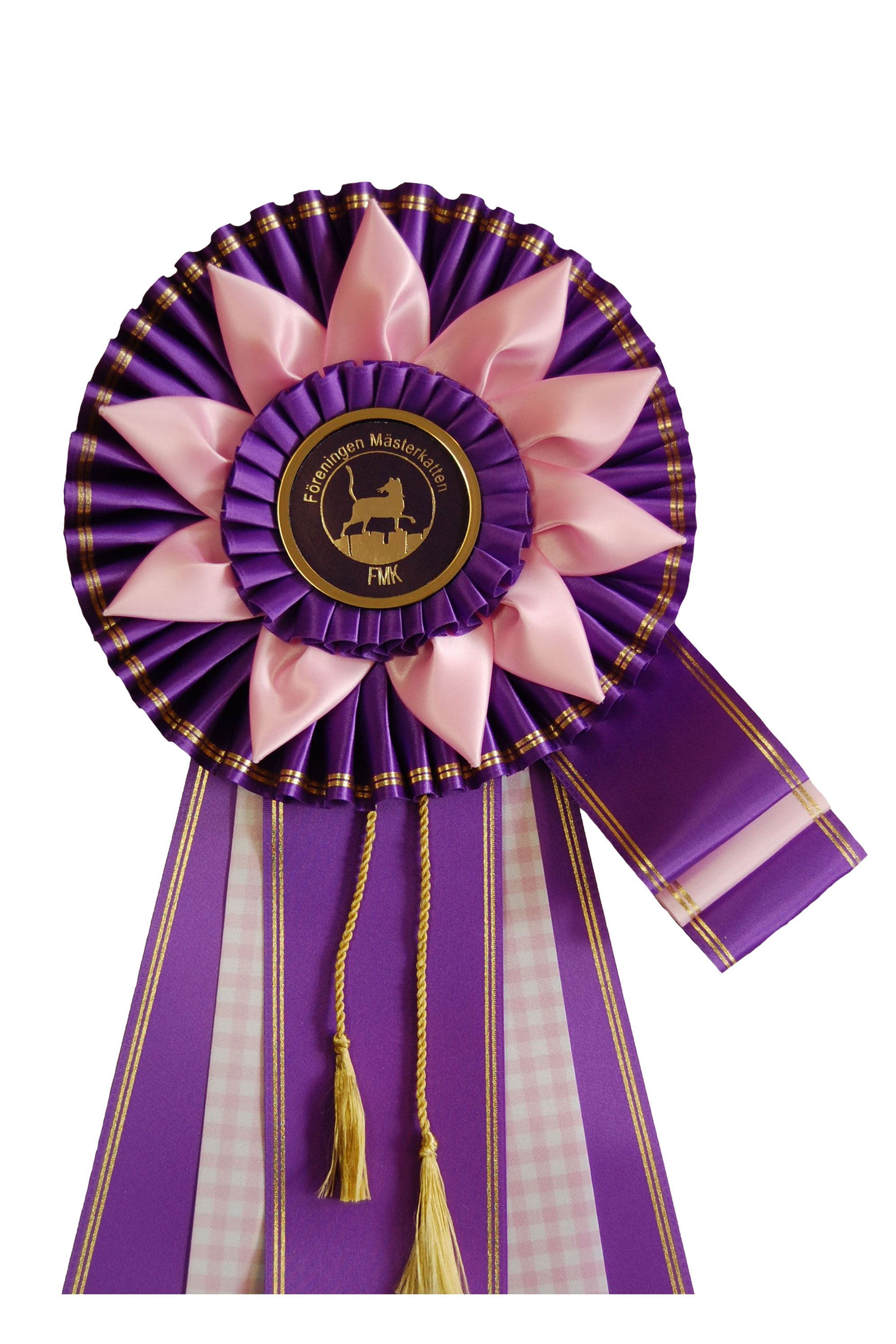 Roset 2-lags, 1 stjerne, 5 haler, guldbord, klunker & sideliggende bånd ...