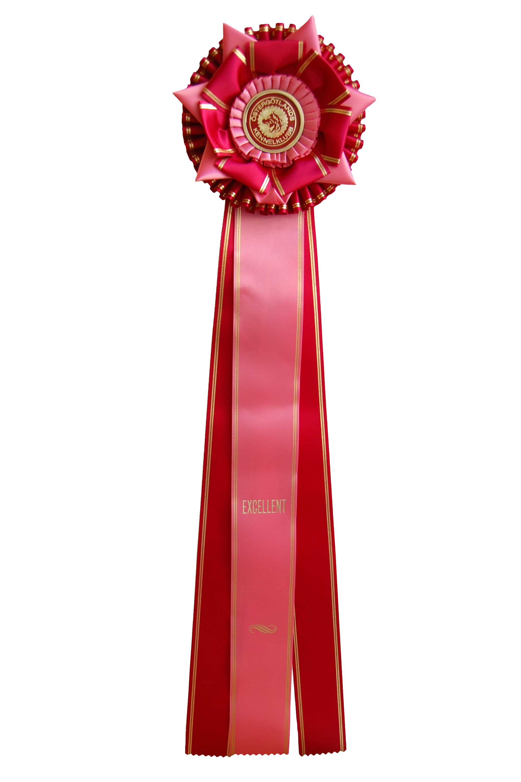 Rosette with 1 star, petals, 2 ruffles, 3 tails, gold border - Monomak ...