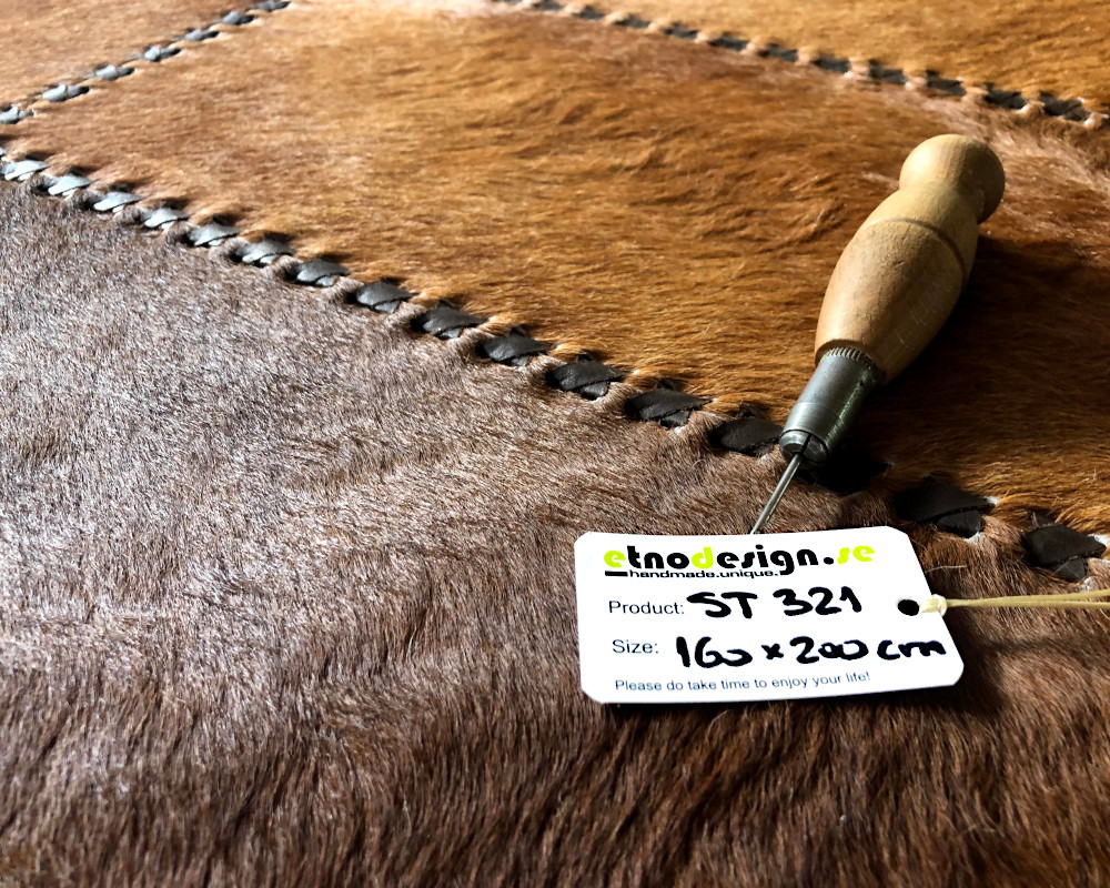 Cowhide patchwork rug 160 x 200 cm - EtnoDesign.se - Unique & Handmade