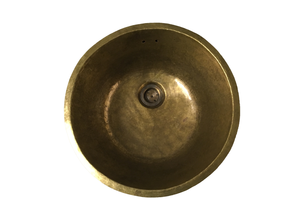 Handfat/ho i mässing rund patinerad - sidsid.se