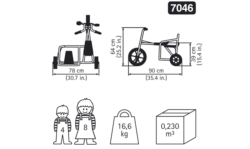 RABO trehjuling med sidovagn Sidecar - Lekute.se