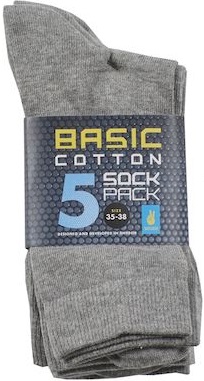 5-Pack Seger Grå Strumpor