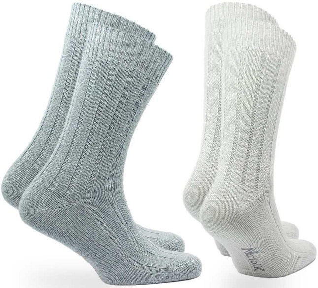 Norfolk Stickade strumpor i Merinoull & Bambu