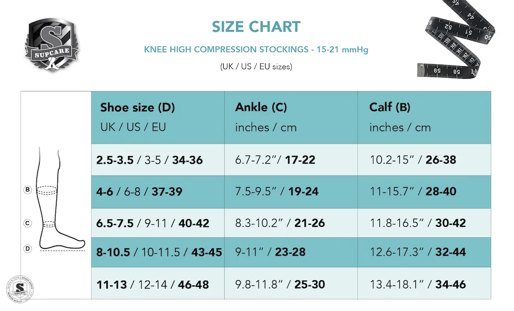 5-Pack Supcare Stödstrumpor Bambu