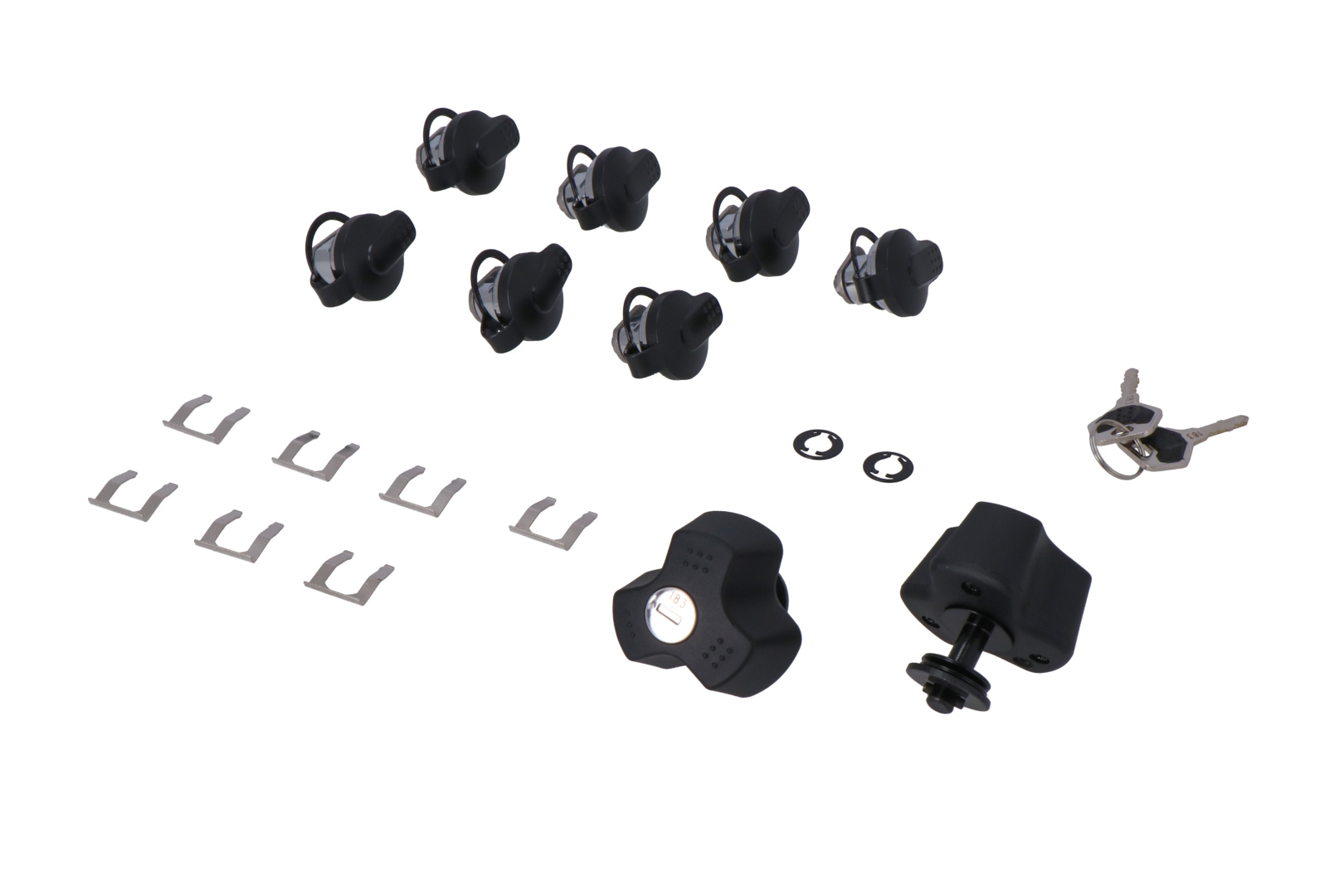 TRAX lock set with anti-theft protection EVO. 9 matching locks, 2 keys ...