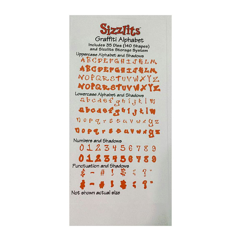 Sizzix Sizzlits Alphabet Dies - Graffiti - BumbleBee's Craft Shop