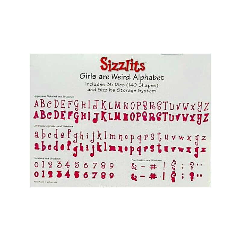 Sizzix Sizzlits Alphabet Dies - Girls are Weird - BumbleBee's Craft Shop