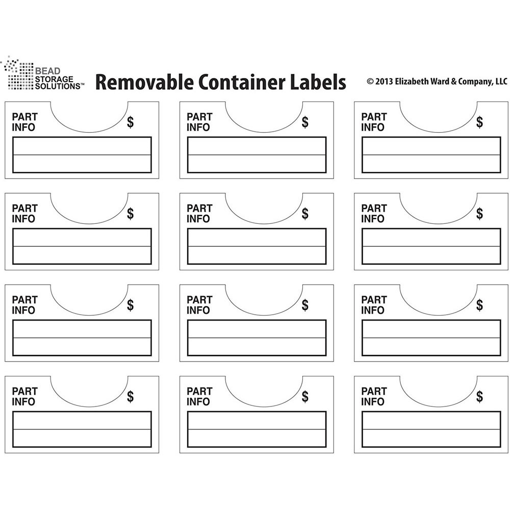 Darice Bead Storage - Container Labels - BumbleBee's Craft Shop